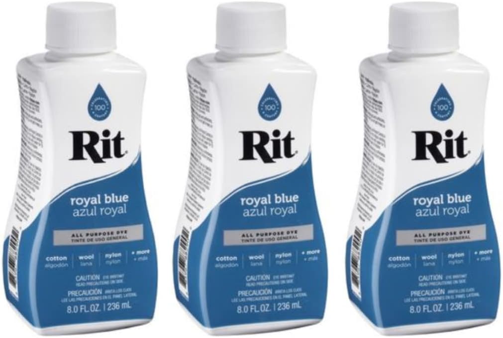 Rit Dye Liquid Dye, 8 fl oz, Royal Blue, 3-Pack : Amazon.co.uk: Home ...