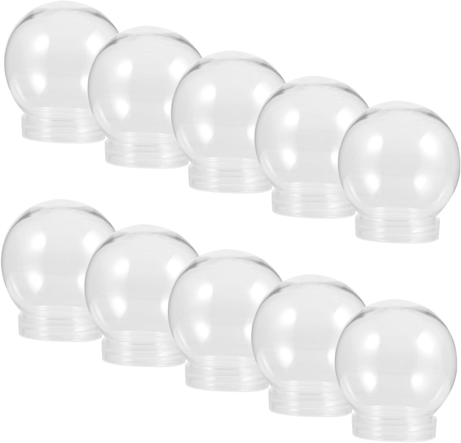 Amazon.com: Luxshiny 20pcs DIY Snow Globe 4inch Clear Plastic Water ...