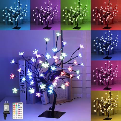 Amazon.com: BDUSXYZ Lighted Cherry Blossom Tree - 48 LED 16 Color ...
