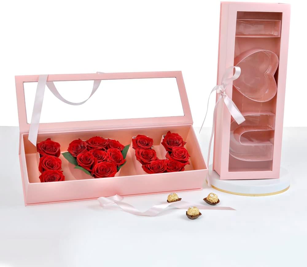 Amazon.com: UNIKPACKAGING "I Love You” Flower Gift Letter Shaped ...