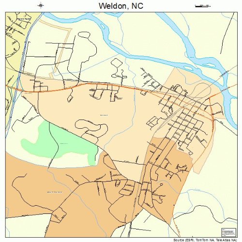 Amazon.com: Large Street & Road Map of Weldon, North Carolina NC ...