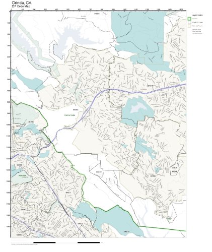 ZIP Code Wall Map of Orinda, CA ZIP Code Map Not Laminated: Amazon.com ...