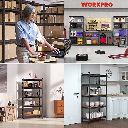 Snapklik.com : WORKPRO 5-Tier Metal Storage Shelving Unit, 36W X 18D X ...