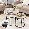 VOWNER Coffee Tables for Living Room - Small Round Set of 2, Center ...