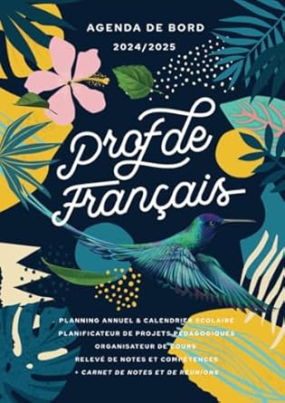 Agenda de bord 2024/2025 professeur de Français: Carnet de bord A4 pour ...