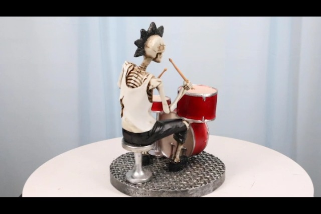 Watch Punk Mohawk Skeleton Rock Group Band Drummer Figurine on Amazon Live
