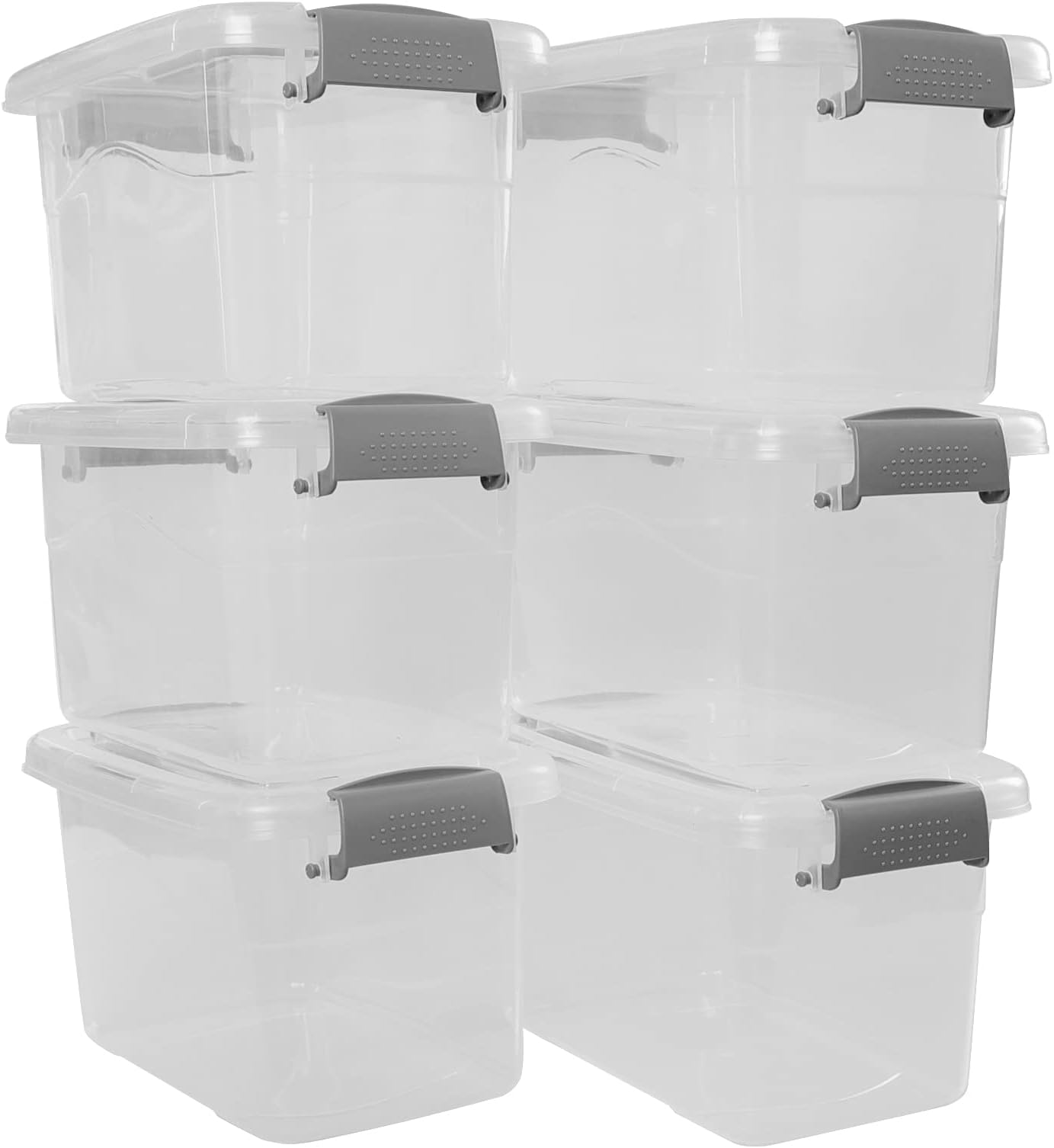 Amazon.com - Teyyvn 4-Pack 50 L Large Plastic Storage Latch Bin with ...