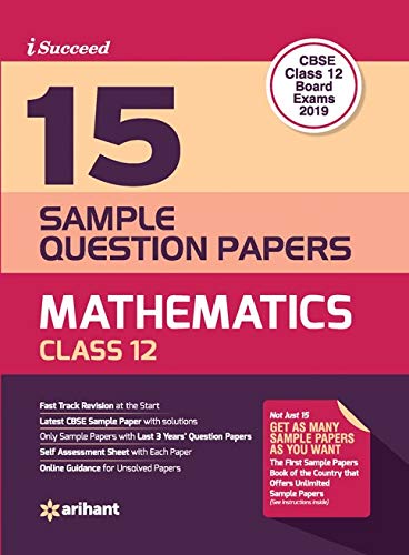 15 Sample Question Papers Mathematics Class 12th CBSE (Old Edition ...
