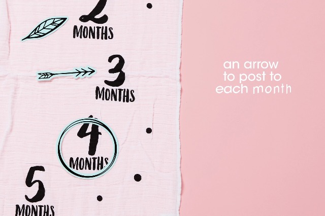 Baby Announcement Sign Baby Monthly Milestone Blanket & Photo Props - 1 ...