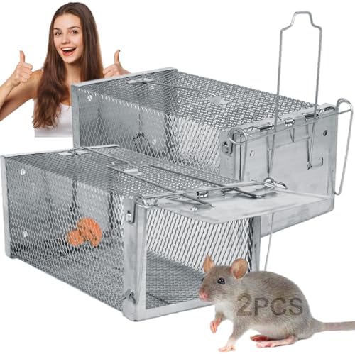 HELISAN 2 Pack Humane Rat Traps - Enhanced Live Squirrel Trap - Humane ...