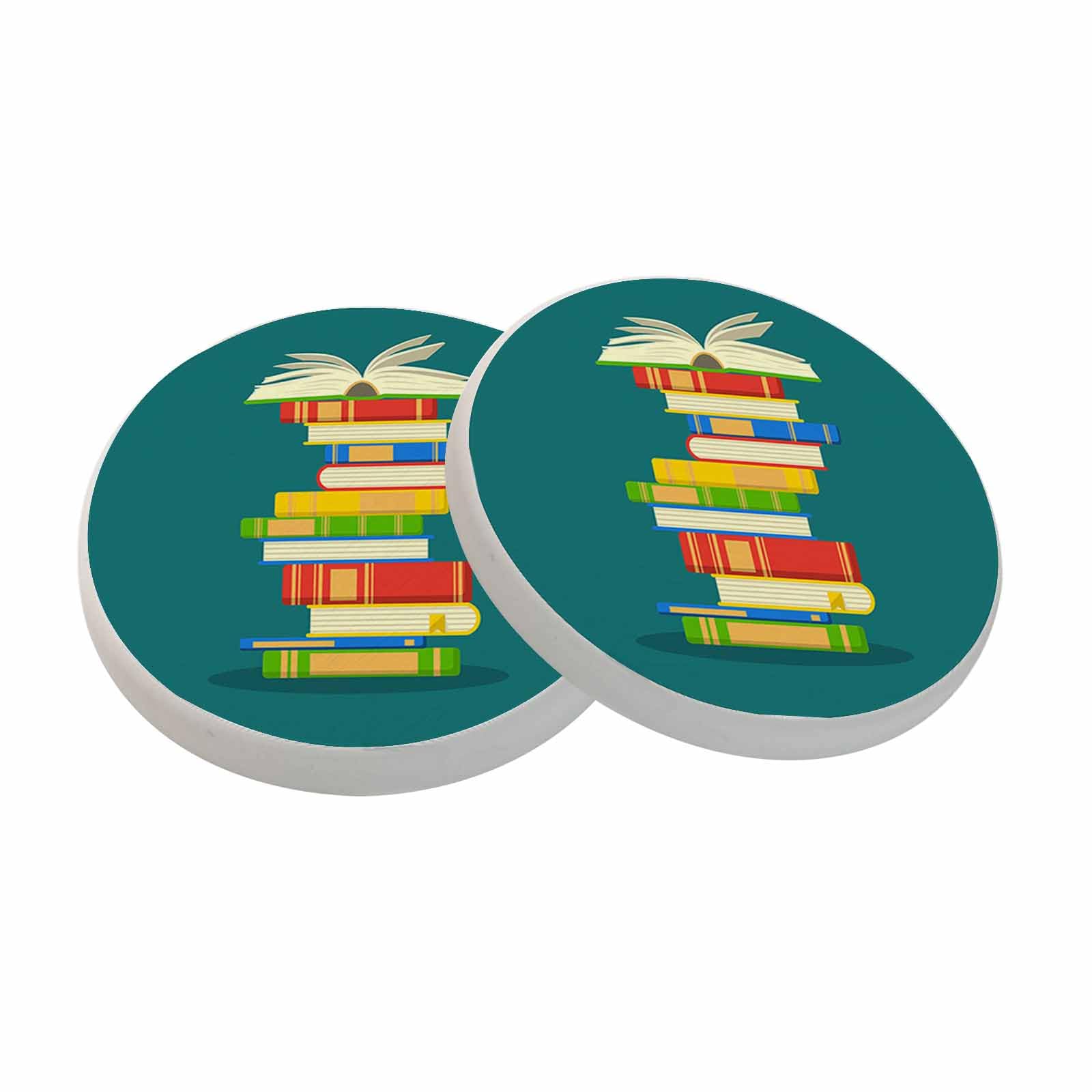 Amazon.com: oFloral Colorful Books Coasters for Drinks Study Reading ...