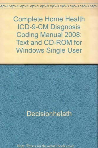 Amazon.com: Complete Home Health ICD-9-CM Diagnosis Coding Manual 2008: ...