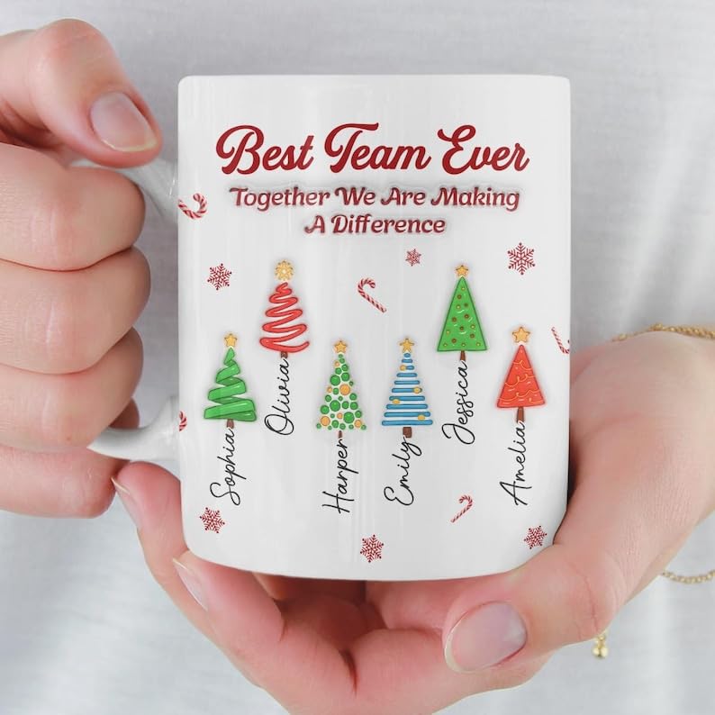 Amazon.com: Personalized Best Team Mug, Christmas Gifts For Coworker ...