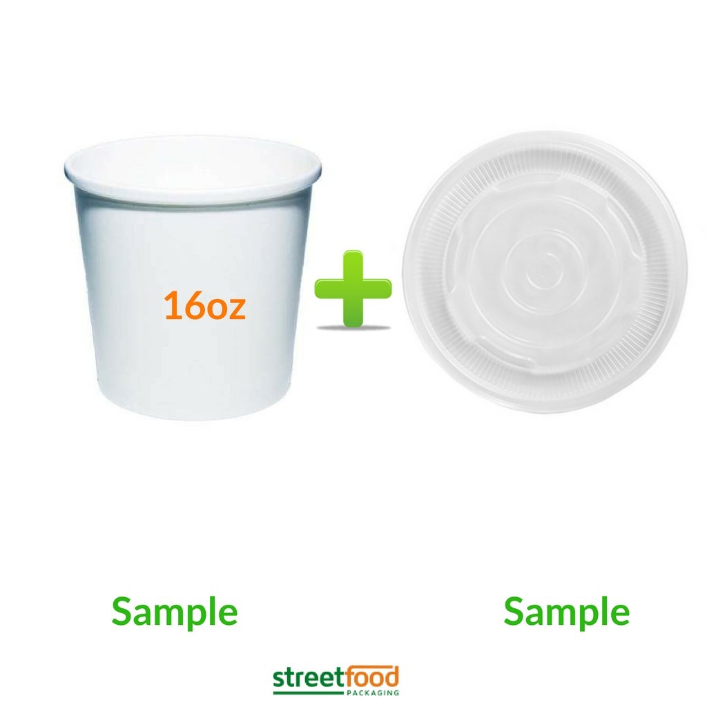 Buy 16oz White Takeaway Paper Soup Container with Reusable Vented lids ...