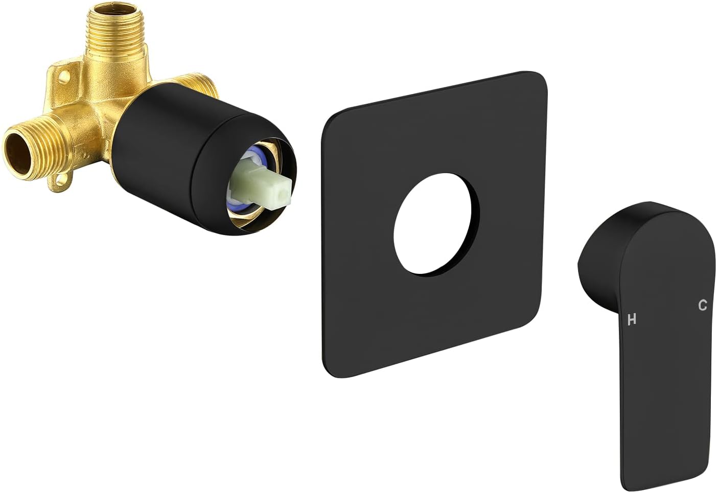Shower Valves Wall Mount Shower Faucet Rough-In Valve Bathroom Trim Kit ...
