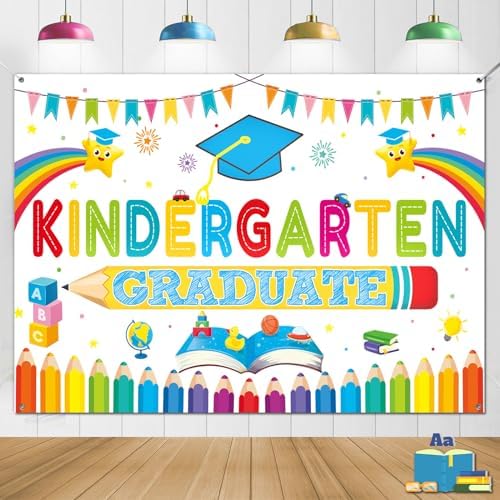 Amazon.com: Kindergarten Graduation Banner,71x44Inch preschool ...