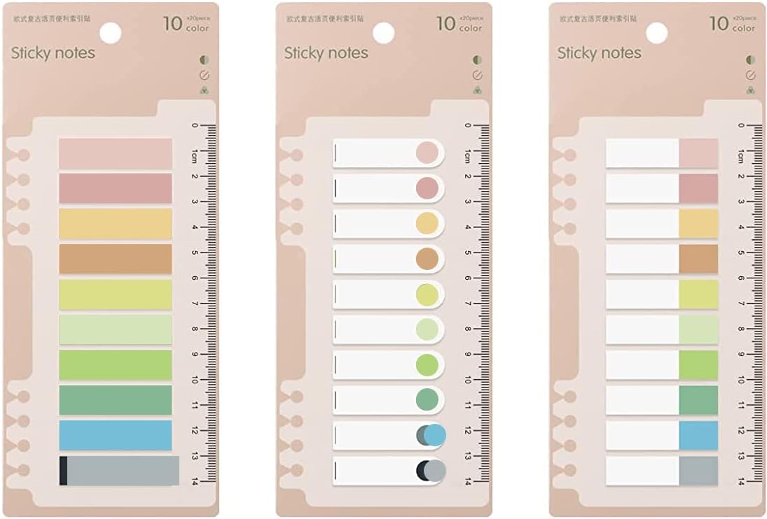 HASTHIP® Sticky Tabs Morandi Color Sticky 600pcs Index Tabs Sticky ...