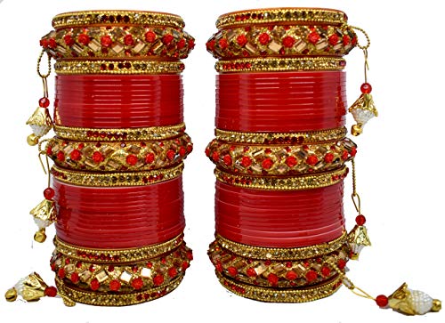 Buy BACHATWALA Glass Chuda Set for Women (Red) at Amazon.in