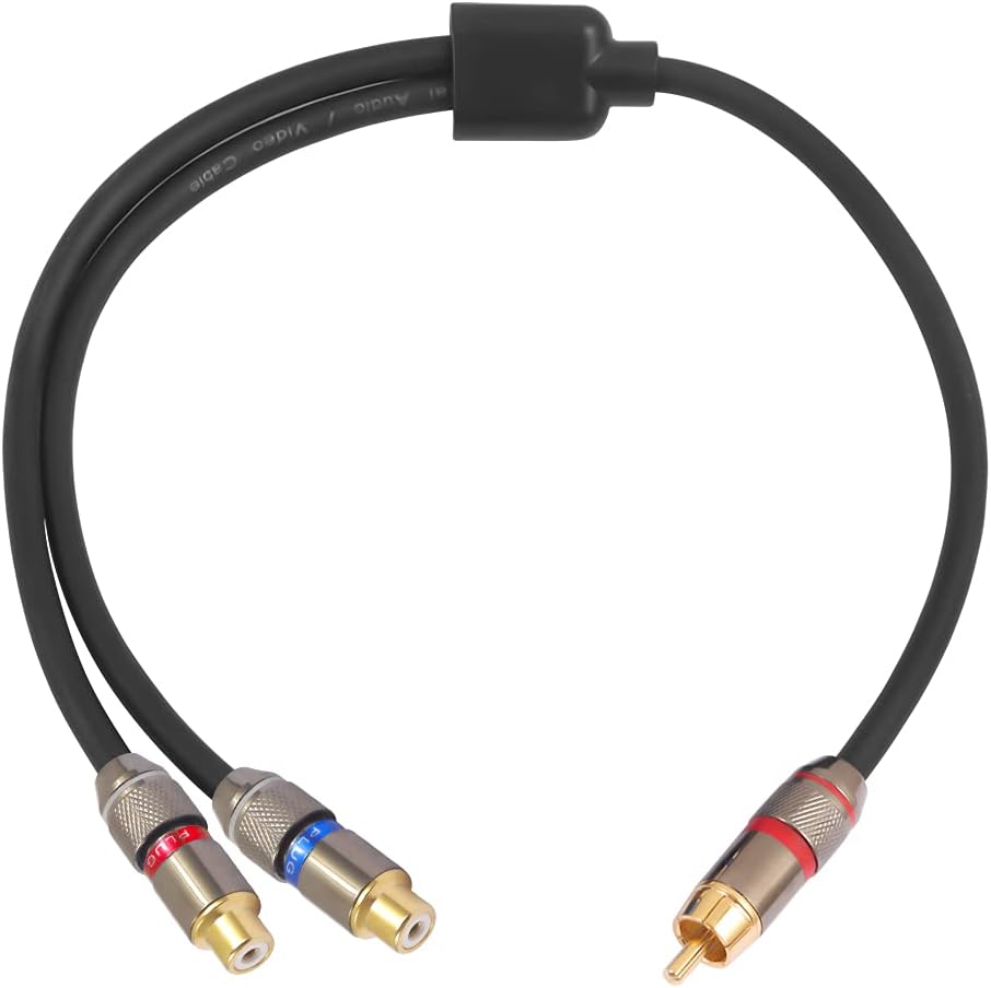 Amazon.com: KUYIOHIFI Dual Shielded (OD 8.0mm) 1 RCA Male to 2 RCA Male ...