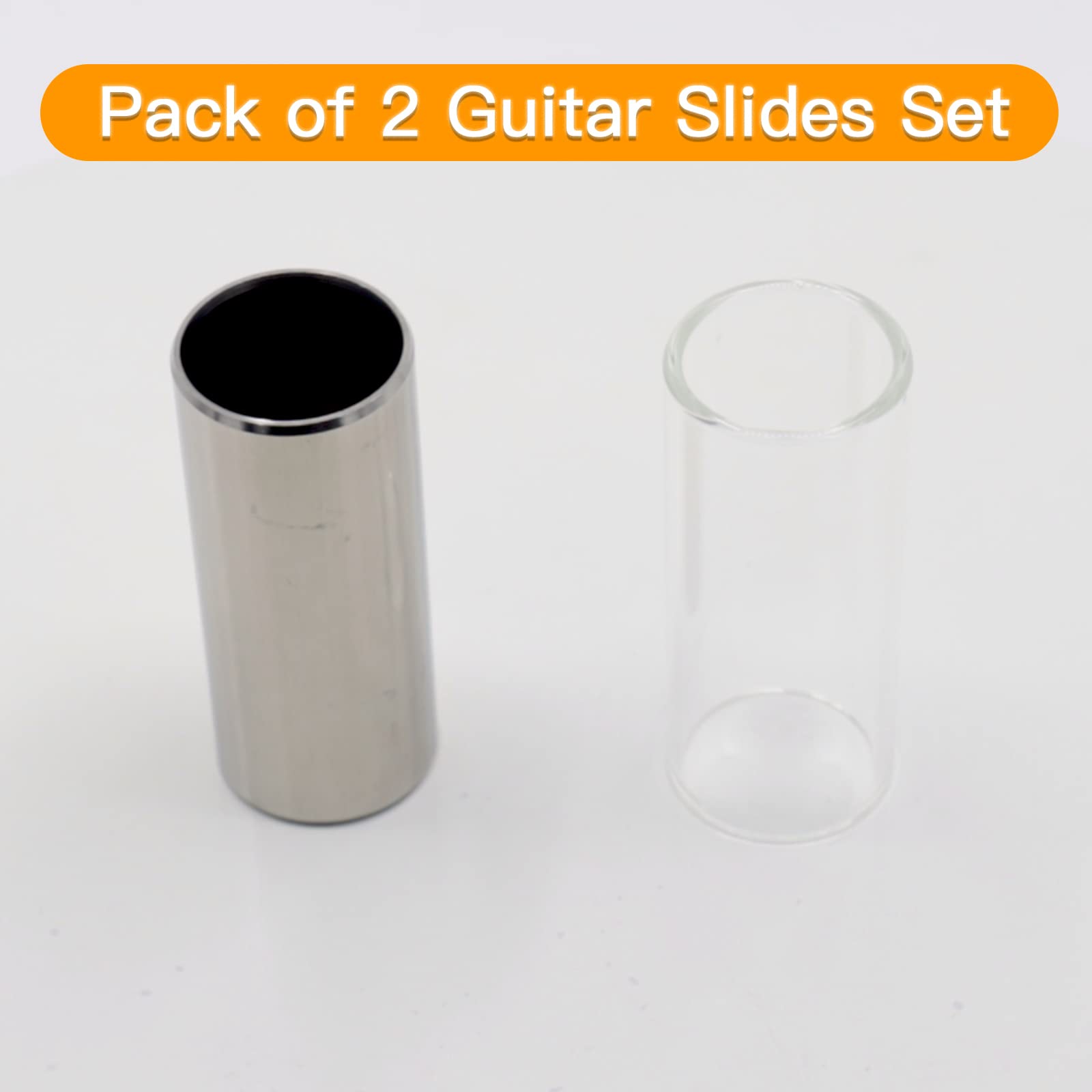 Snapklik.com : Pack Of 2 Guitar Slides Set, 60mm Guitar Glass Slide And ...