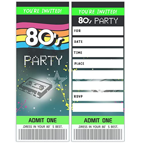 80s Party Invitation Templates Printable 80's Birthday Invitations