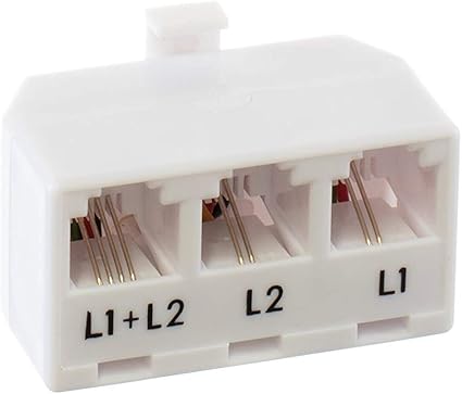 Amazon.com: THE CIMPLE CO 1 Pack, White - 2 Line Phone Splitter - 3 Way ...