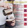 Amazon.com: BIEAMA 20oz Milk Frothing Pitcher 304 Stainless Steel Milk ...