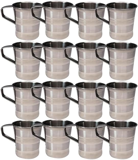 Buy Jony 100ml Tea Cup Set, Tea Cup, Steel Cup, Stainless Steel Cup ...