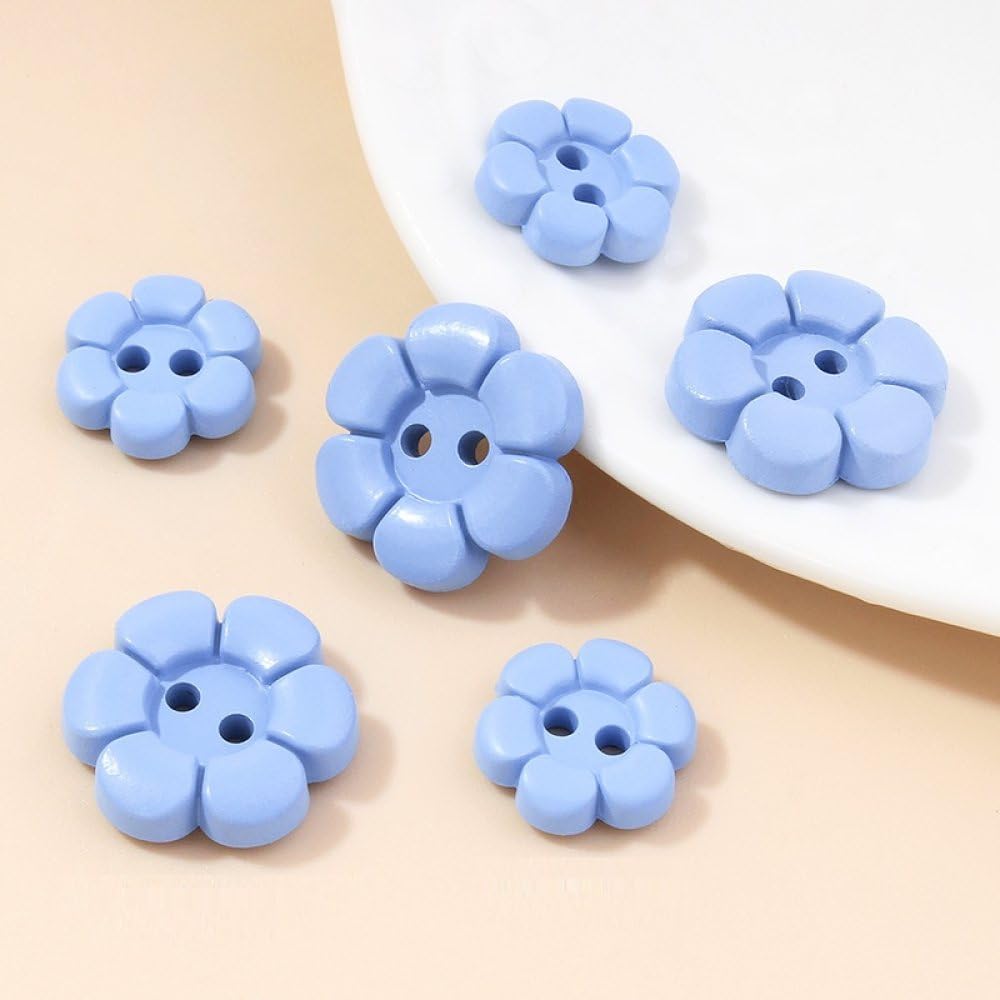 Amazon.com: LIBERGA 30 Pcs Flower Shape Buttons, Cute Decorative Button ...