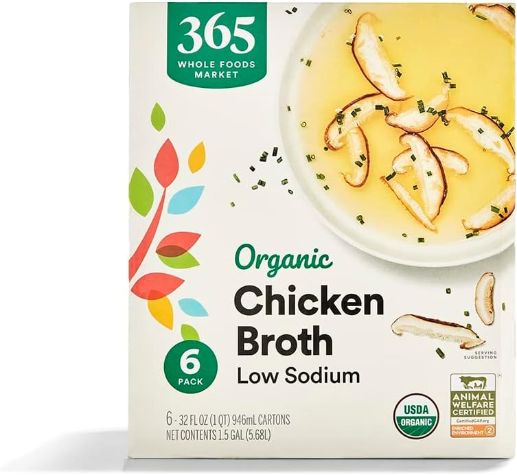 Amazon.com: 365 by Whole Foods Market, Organic Low Sodium Chicken Broth ...