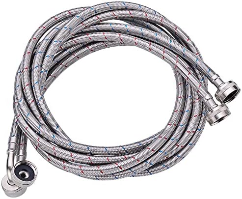 Amazon.com: 2 Pack 10 FT Stainless Steel Washing Machine Hoses with 90 ...