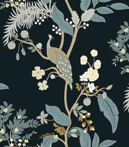 GloryTik Vintage Floral Peel and Stick Wallpaper Dark Leaf and Flower ...