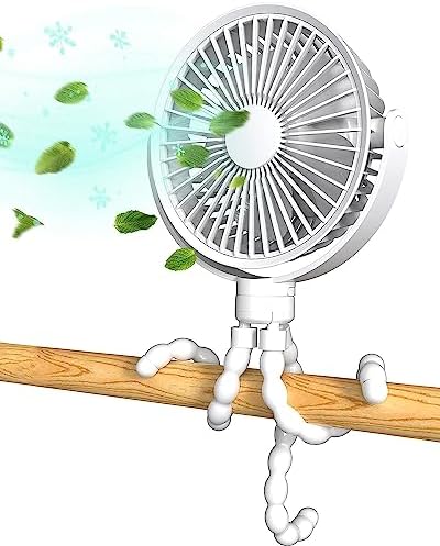 Battery Operated Portable Fan with Octopus Tripod, USB Rechargeable ...