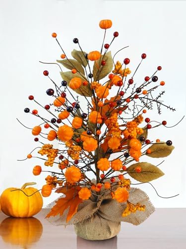 Amazon.com: CRCZK Fall Maple Leaf Table Tree Decoration Pumpkin ...