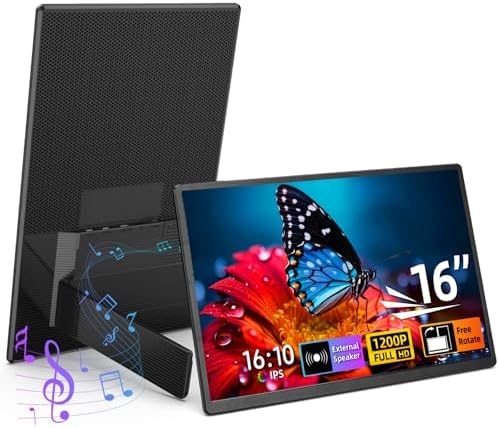 Amazon.com: BKVOO Portable Monitor 16" 1200P FHD Laptop Screen Extender ...