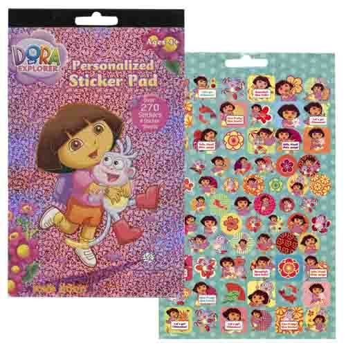 Nickelodeon Dora the Explorer Personalized Sticker Pad (Set of 3 ...