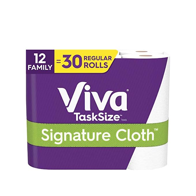 Viva Signature Cloth Paper Towels, Task Size - 12 Family Rolls (2 Packs ...