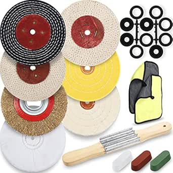 Amazon.com: 13 Pcs 6 Inch Buffing Polishing Wheels Kit, 6 Pcs 6 ...