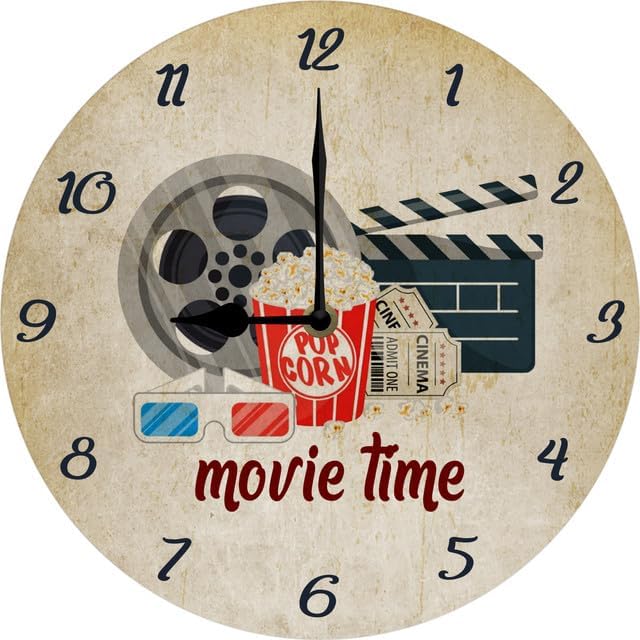 Amazon.com: Ygzyahpwe Movie Time Wall Clock Movie Theater Home Decor 10 ...