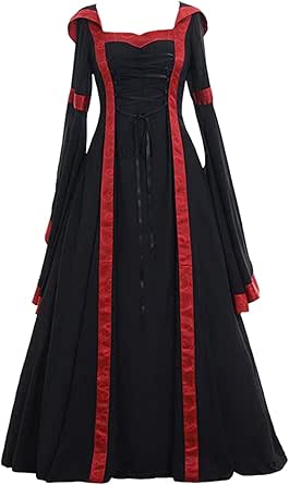 Amazon.com: Wkishenl Womens Renaissance Dress Medieval Costume Plus ...