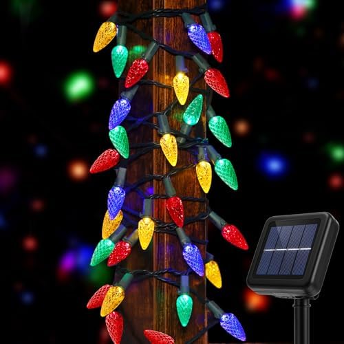 ReyeeInc Solar Powered Christmas Lights for Outside, Solar Outdoor Xmas ...