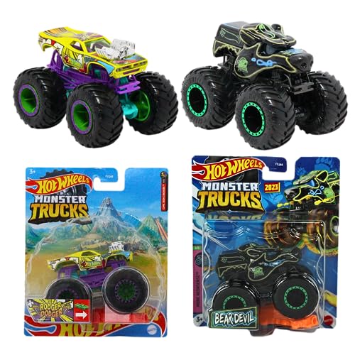 Hot Wheels Monster Trucks – 1:64 Scale Diecast – Rodger Dodger & Bear ...