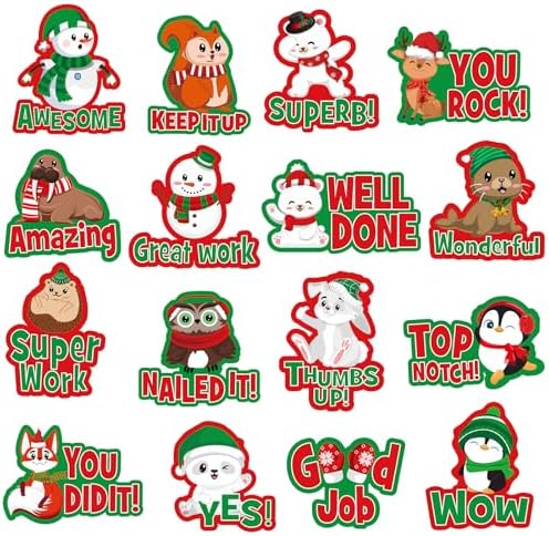 Amazon.com: 400 Pieces Christmas Stickers Teacher Reward Stickers ...