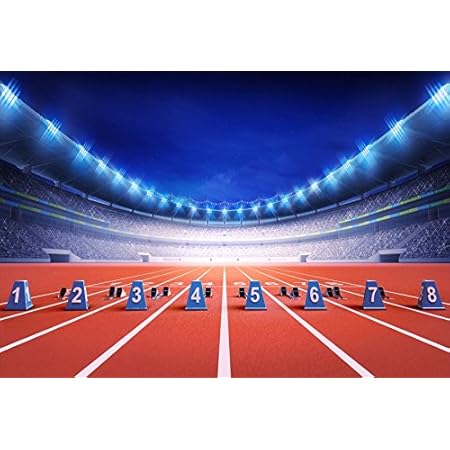 Amazon.com : YongFoto 7x5ft Running Track Backdrop Red Runway Green ...