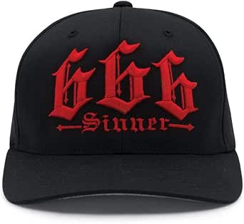 666 Sinner 6-Panel Men's Cap – Baseball Hat w/Curved Bill, Front & Back ...