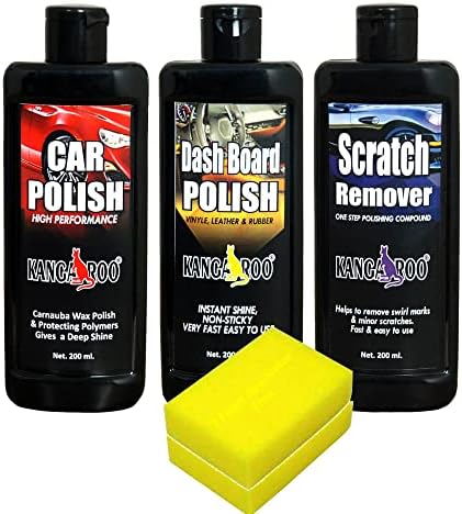 Kangaroo® Car Care Kit (Car Polish + Dashboard Polish + Scratch Remover ...