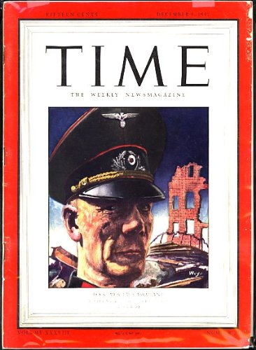 Time Magazine December 8, 1941 (German Field Marshall Bock Cover ...