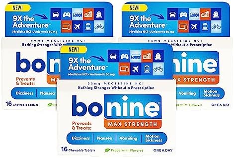 Amazon.com : Bonine Non-Drowsy Motion Sickness Relief - Chewable ...