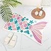 Amazon.com: Cute Mermaid Bath Mat Funny Pink Ocean Fish Mermaid Scales ...