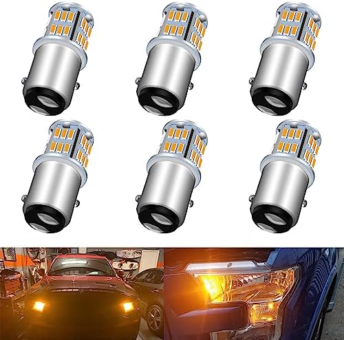 UNXMRFF Upgraded 2357 1157 LED Bulb Amber/Yellow for Turn Signal Lights ...
